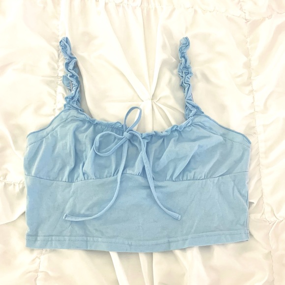 SHEIN | Tops | Shein Light Blue Cropped Top | Poshmark
